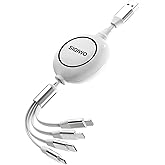 Amazon.com: SIQIWO Multi Retractable Charging Cable 3A 2.9FT, Multiple ...