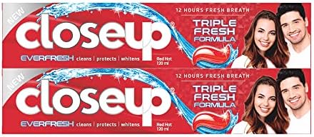 CLOSEUP Triple Fresh Formula Gel Toothpaste, Red Hot, 120ml (Pack of 2 ...