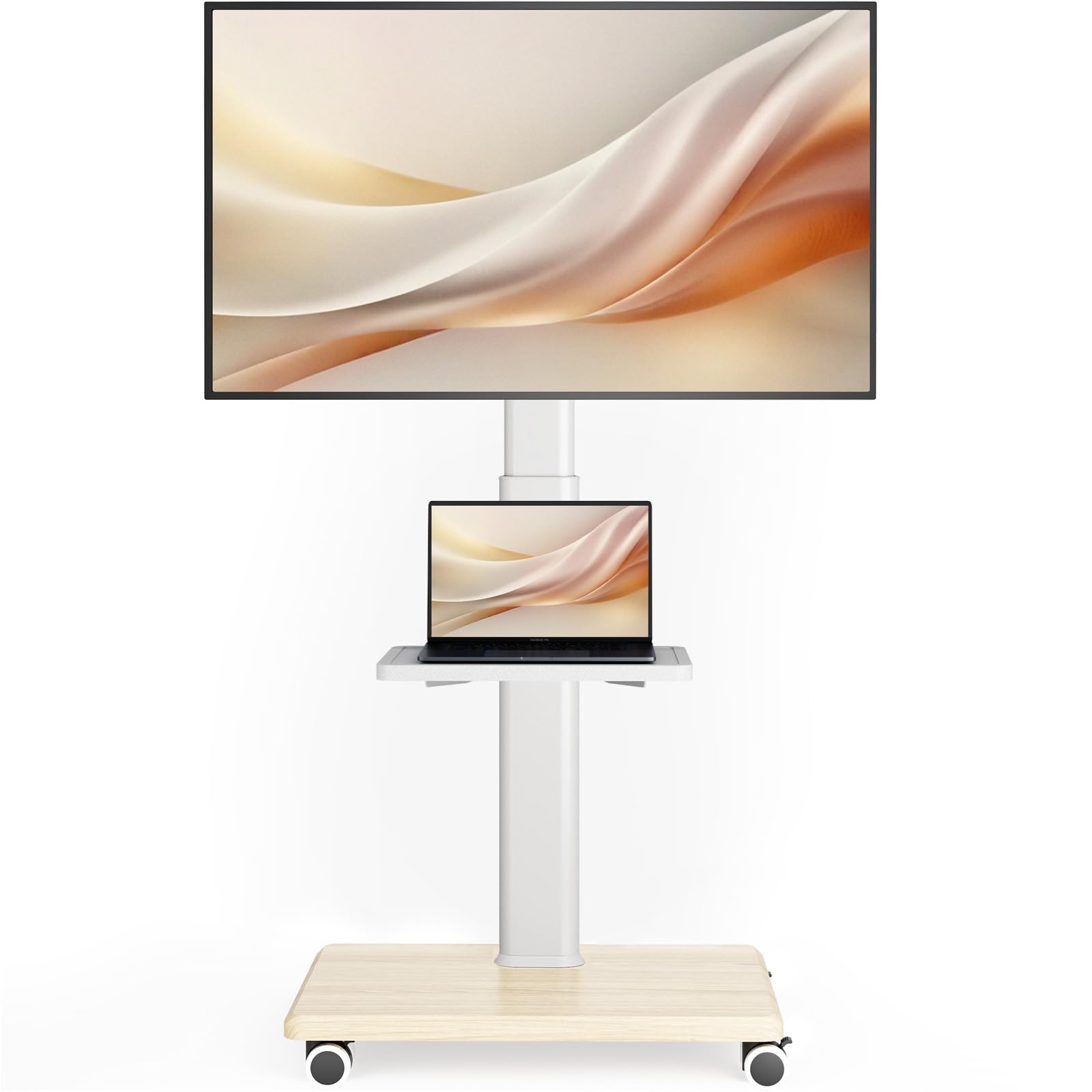 Universal Floor TV Stand, Portable Rolling Floor TV Mount with Wheels ...
