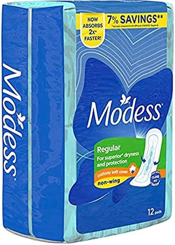Modess Cottony Regular Non Wing 12 Pads - For Superior Dryness and ...