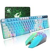 Amazon.com: FELiCON One Handed Gaming Keyboard and Mouse Combo, Rainbow ...