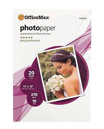 Amazon.com : OfficeMax Professional Photo Paper, Glossy (20 sheets, 13 ...