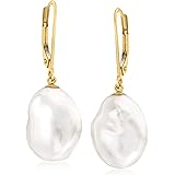 Amazon.com: Ross-Simons 11-12mm Cultured Baroque Pearl Drop Earrings in 14kt Yellow Gold ...