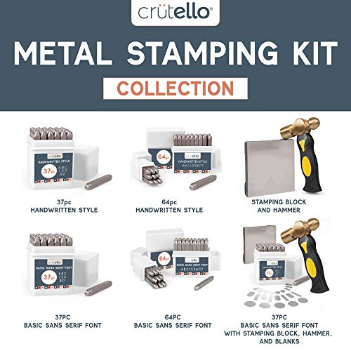Metal Stamping Kit, 64 Piece Punch Set - Handwritten Style Font Number ...