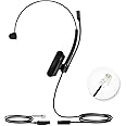 Amazon.com: Yealink YHS34 Lite Mono Telephone Headset with RJ9 Jack ...