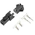 Amazon.com: uxcell 100 Pairs 2.54mm 2 Pin Black Plastic Male Female -SM Housing Crimp Terminal ...