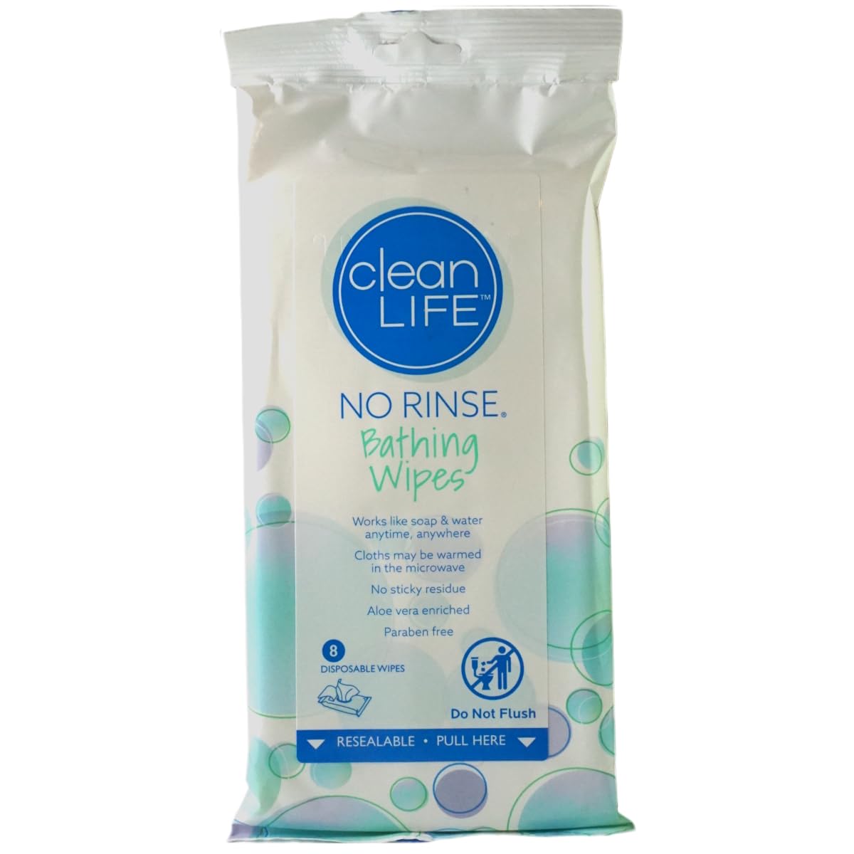 No-Rinse Bathing Wipes by Cleanlife Products, Premoistened and Aloe ...