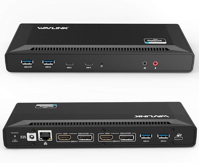 WAVLINK USB C Dual 4K Docking Station with 60W Power Delivery ...