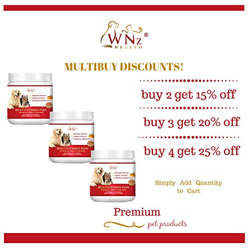 Dog Multivitamins and Supplements, Probiotics for Dogs w/Turmeric & Yucca, Probiotic Dog Chews ...