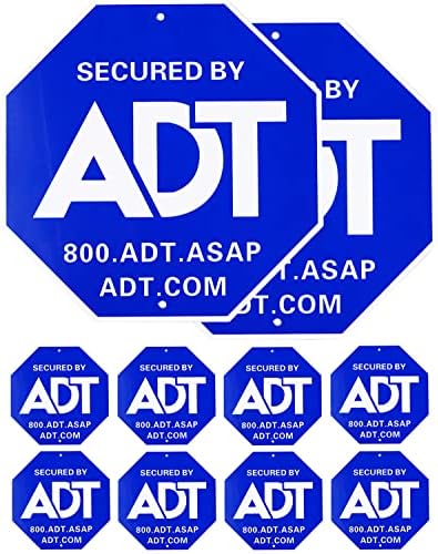 ADT Security Signs 100% Aluminum.with 8 Double-Sided Security Stickers ...