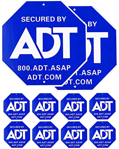 ADT Security Signs 100% Aluminum.with 8 Double-Sided Security Stickers ...