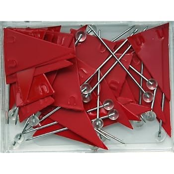 Amazon.com : Moore Red Pennant Map Push Pins : Tacks And Pushpins ...
