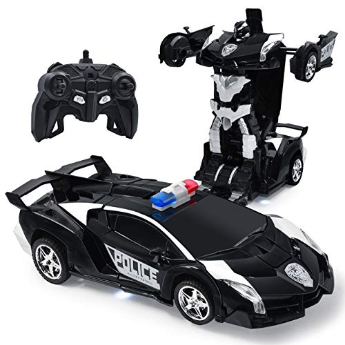 Electric Police Car One Button Transformation Robot Deformation Car ...