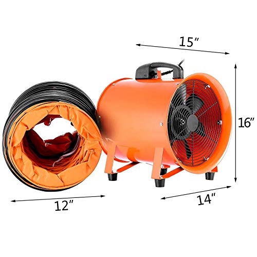 VEVOR Utility Blower, 12 inch Ventilator Blower, 2800RPM Extractor Fan ...