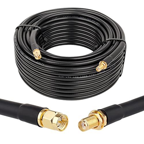 XRDS -RF 50ft SMA Male to SMA Female Coax Extension Cable, 50 Ohm KMR240 Low Loss SMA Coax ...