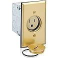 Leviton 5249-TFB 1-Gang Single Receptacle Floor Box, Tamper-Resistant ...