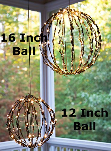 Elf Logic - 16" Outdoor LED Light Ball Hanging Tree Globe Light ...