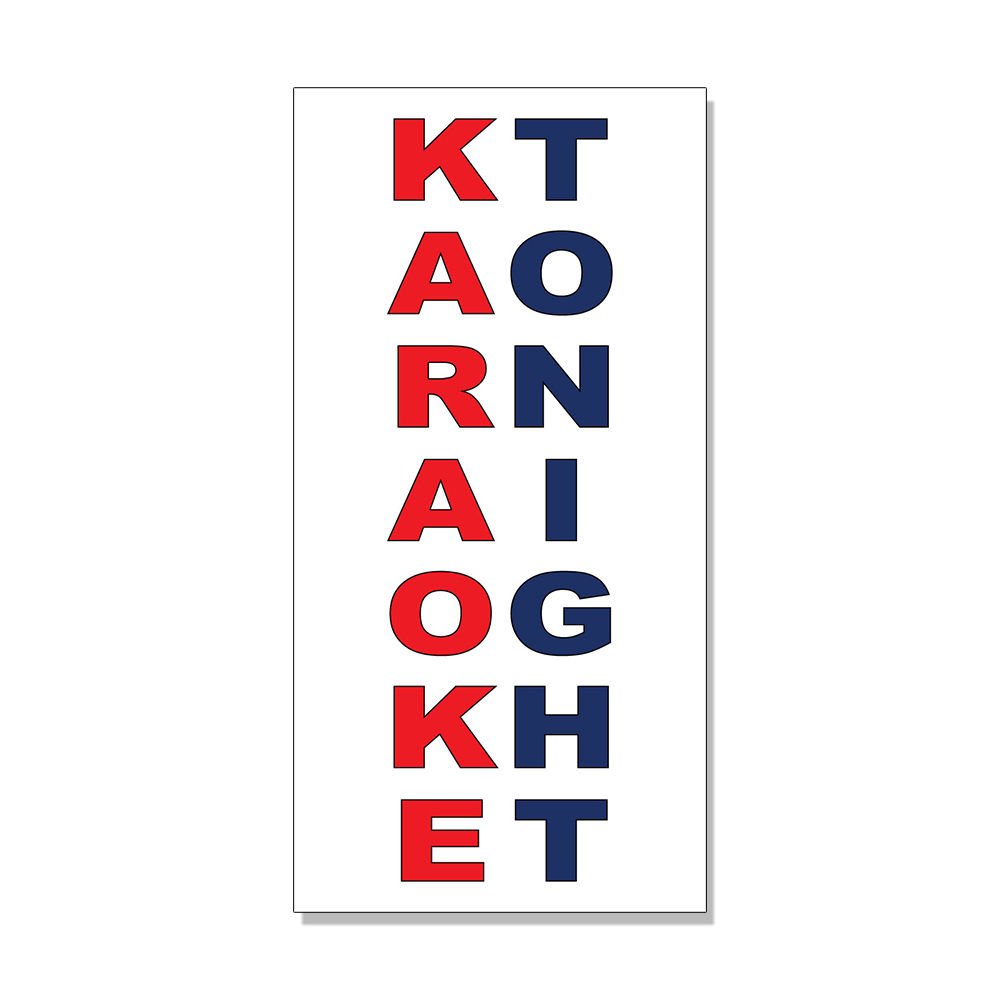 Amazon.com : Karaoke Tonight Red Blue DECAL STICKER Retail Store Sign ...
