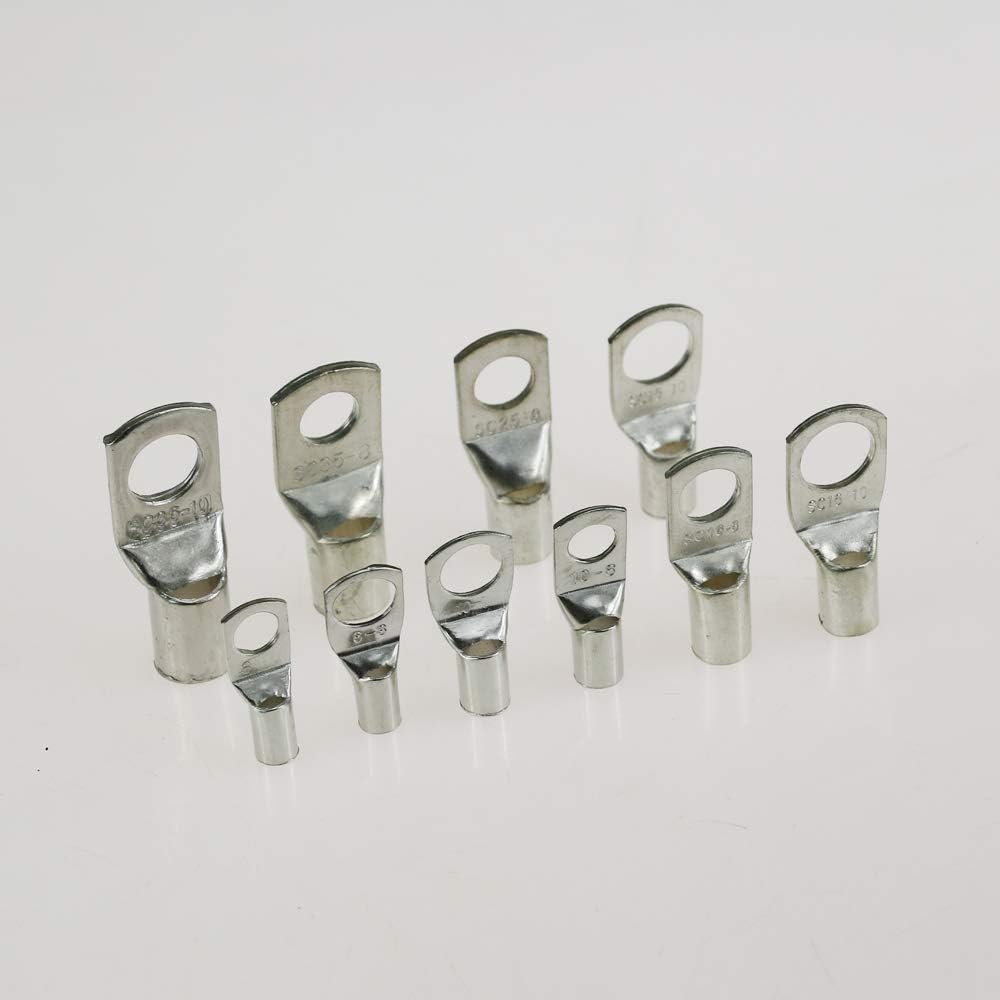 Bolt Hole Tinned Copper Battery Wire Lugs, 100 Pieces Battery Cable ...
