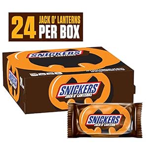 Amazon.com : SNICKERS Halloween Pumpkin Singles Chocolate Candy 1.1 ...