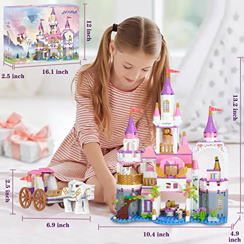 BRICK STORY Dream Girls Princess Castle with Carriage Building Blocks ...