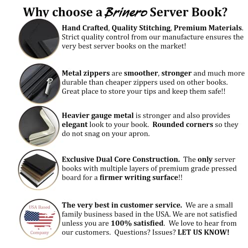Brinero Professional Server Books for Waitress, Dual Core Deluxe Server ...