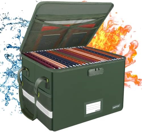 ENGPOW File Box with Lock, Fireproof Document Box with Zipper Lid ...