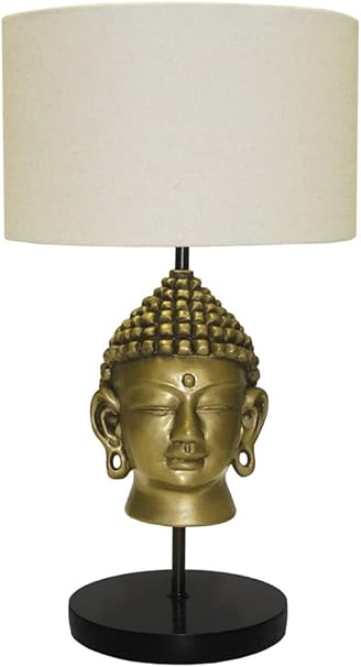 Buddha Table Lamp with Cream Shade: Amazon.co.uk: Lighting