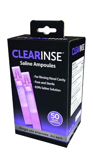 Clearinse Saline Ampoule Pods - 50 Count | 0.9% Saline Solution | Pure ...