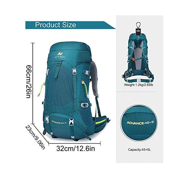 N NEVO RHINO Hiking Backpack, 40L/50L/60L/70L/80L Waterproof Camping ...