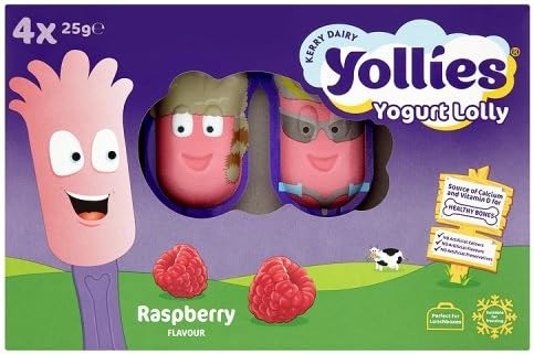 Yollies Raspberry Fruit Yogurt Lolly, 4x25g: Amazon.co.uk: Grocery