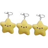 1Pc Yellow Plush Star Car Keychain Backpack Accessories Doll Pendant ...