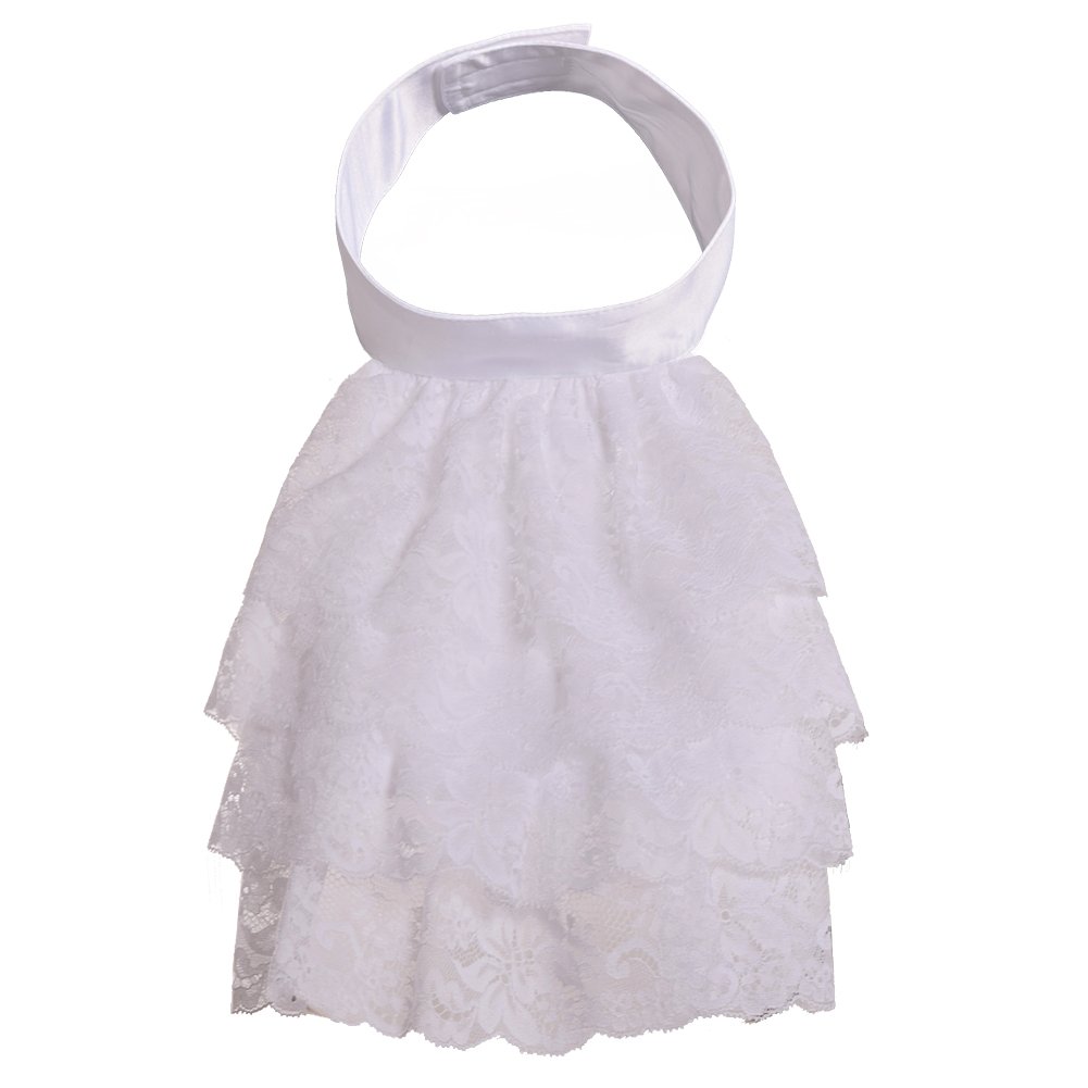 BLESSUME White Colonial Lace Jabot Cuffs Set Costume Accessory (Big ...