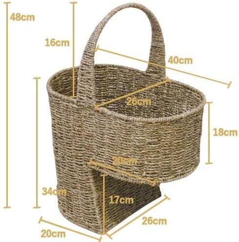 Seagrass Stair Basket/Step Storage Basket with Handle, Large – BigaMart