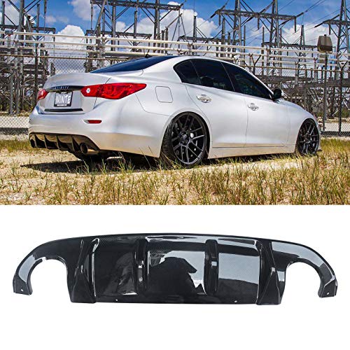NINTE Rear Diffuser for 2014-2017 Infiniti Q50/Q50s Carbon Fiber Style ...