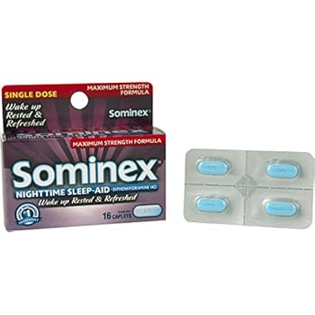Amazon.com: Sominex Nighttime Sleep-Aid Caplets, Maximum Strength, 16 ...