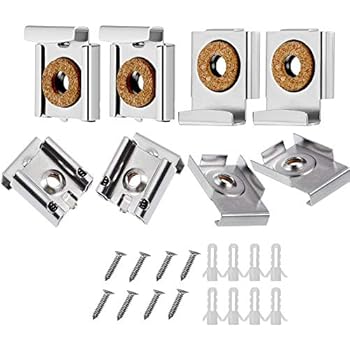 Spring Loaded Mirror Hanger Clips Set Unframed Mirror Mount Clips with ...