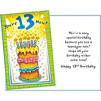 Amazon.com : Prime Greetings Happy 13th Birthday Card : Office Products