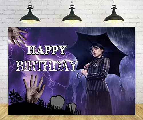 Mua Birthday Party Decorations Backdrop for Kids Wednesday Party ...