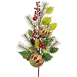 Amazon.com: RAZ Imports - 18" Holly Ball Spray: Home & Kitchen