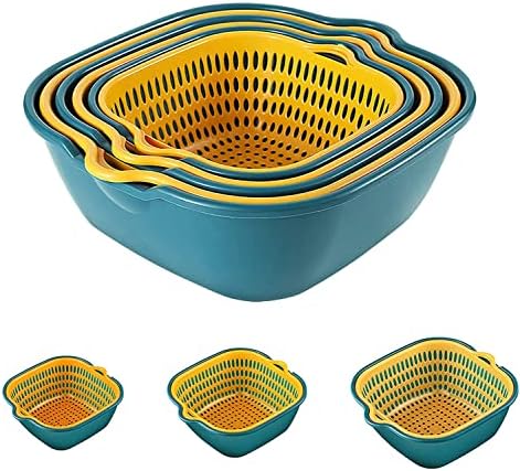 Sagreeny Kitchen Colander Strainer Set, Colander Plastic Set, Portable ...