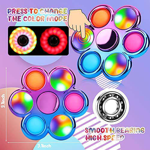 Jawhock Pop Fidget Spinner, Led Light Up Finger Spinner, Push Pop ...