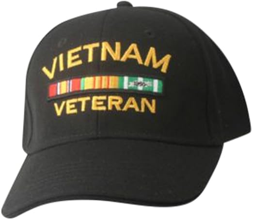 Vietnam Veteran Hat- Embroidered Black Vietnam Veteran Cap at Amazon ...