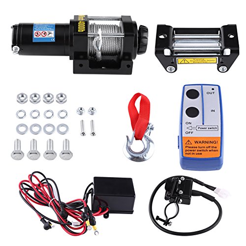 Greensen 4000 Lb 12V DC Electric Truck Winch Kit, Wireless Remote ...