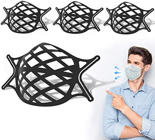 4 Pack Face Mask Bracket Large 3D Silicone Mask Bracket with Ear Loops ...