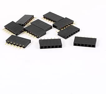 Amazon.com: uxcell 10 Pcs Single Row 2.54mm Pitch 6 Pin Straight Female Header Socket: Electronics