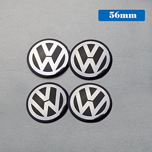 Buy Hanway 4x 56mm Black VW Volkswagen Wheel Logo Cap Badge Emblem ...