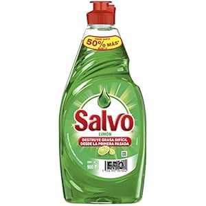 Salvo Lavatrastes Líquido Limón, 900 ml: Amazon.com.mx: Salud, Belleza ...