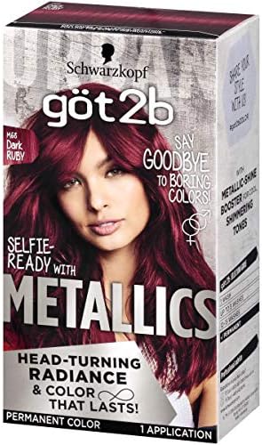 Got2b Schwarzkopf Metallics Permanent Hair Color, M68 Dark Ruby price ...