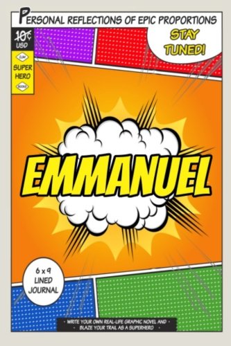 Superhero Emmanuel: A 6 x 9 Lined Journal: One Jacked Monkey ...